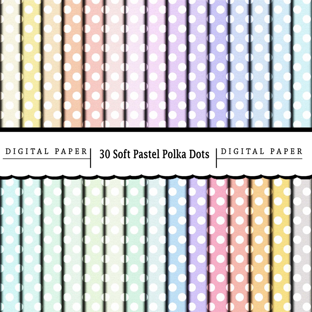 Instant Downloads** 30 Seamless Soft Pastel Polka Dot Digital Papers ...