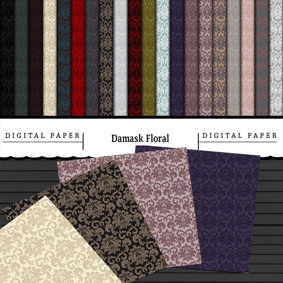 20 Printable Digital Damask Papers/printable Digital Paper/scrapbooking ...