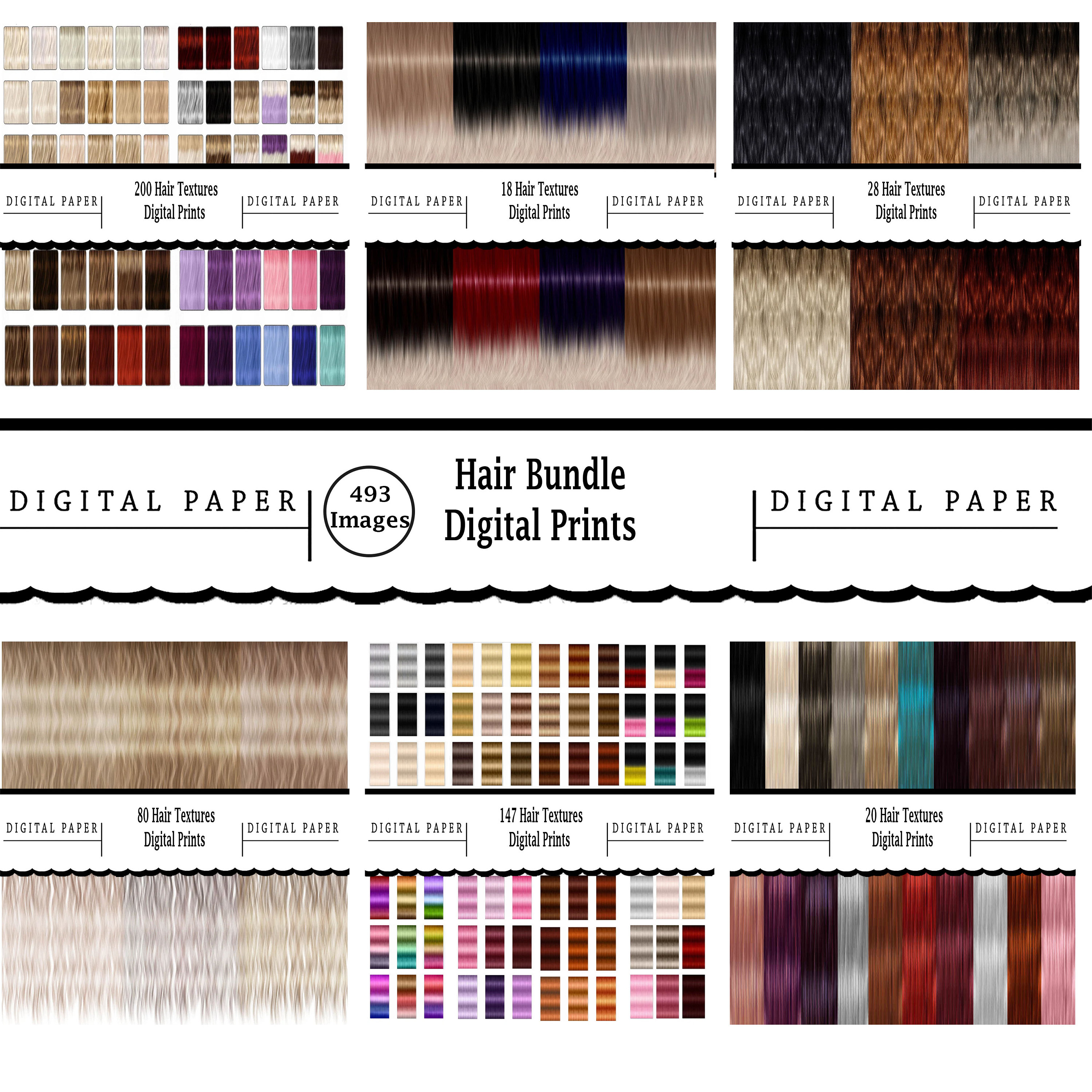 3D Hair Textures Bundle: 493 Textures for Modeling (digital Download ...