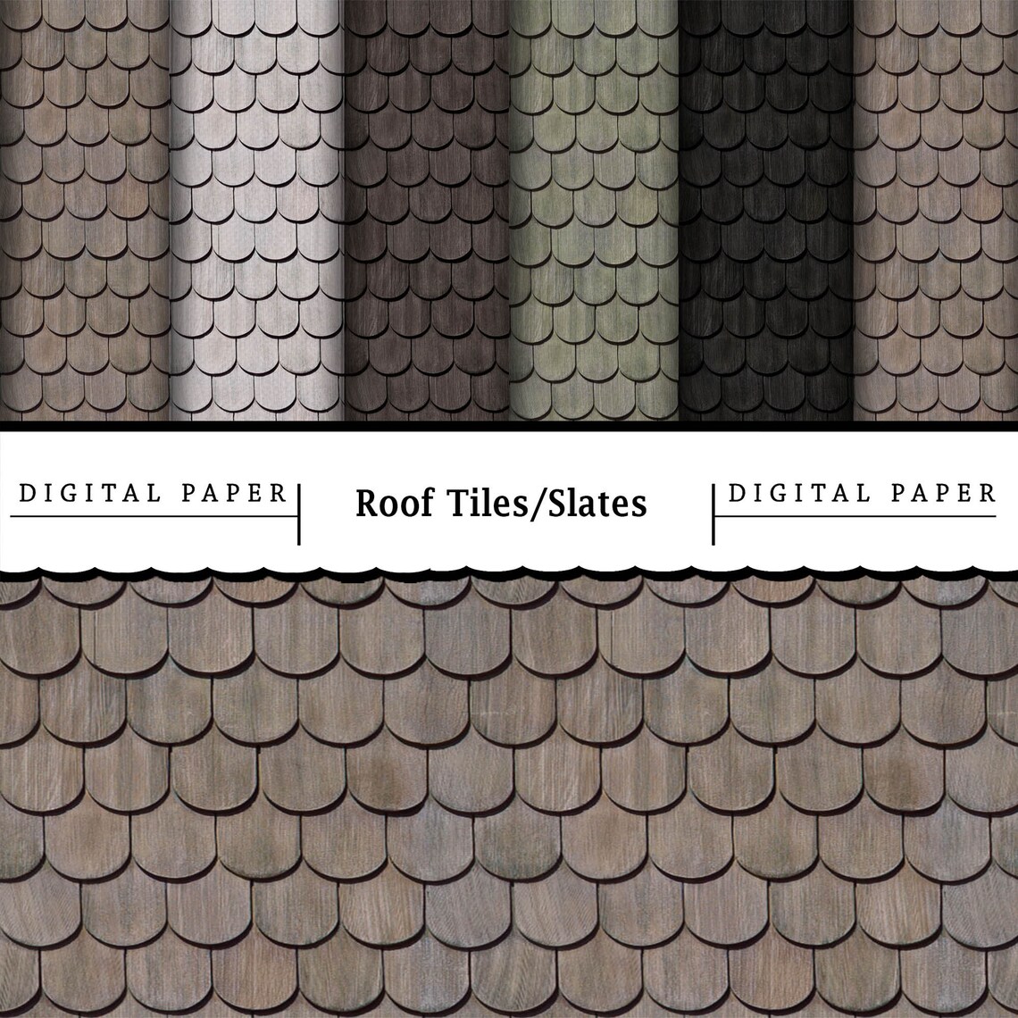 12 Digital Roof Tile/slate Papers/printable Digital - Etsy