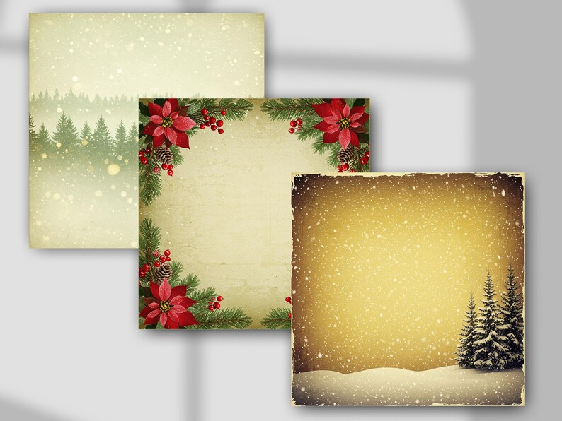 Christmas Festive Digital Backgrounds: 12 JPG Papers (12x12 Inches ...