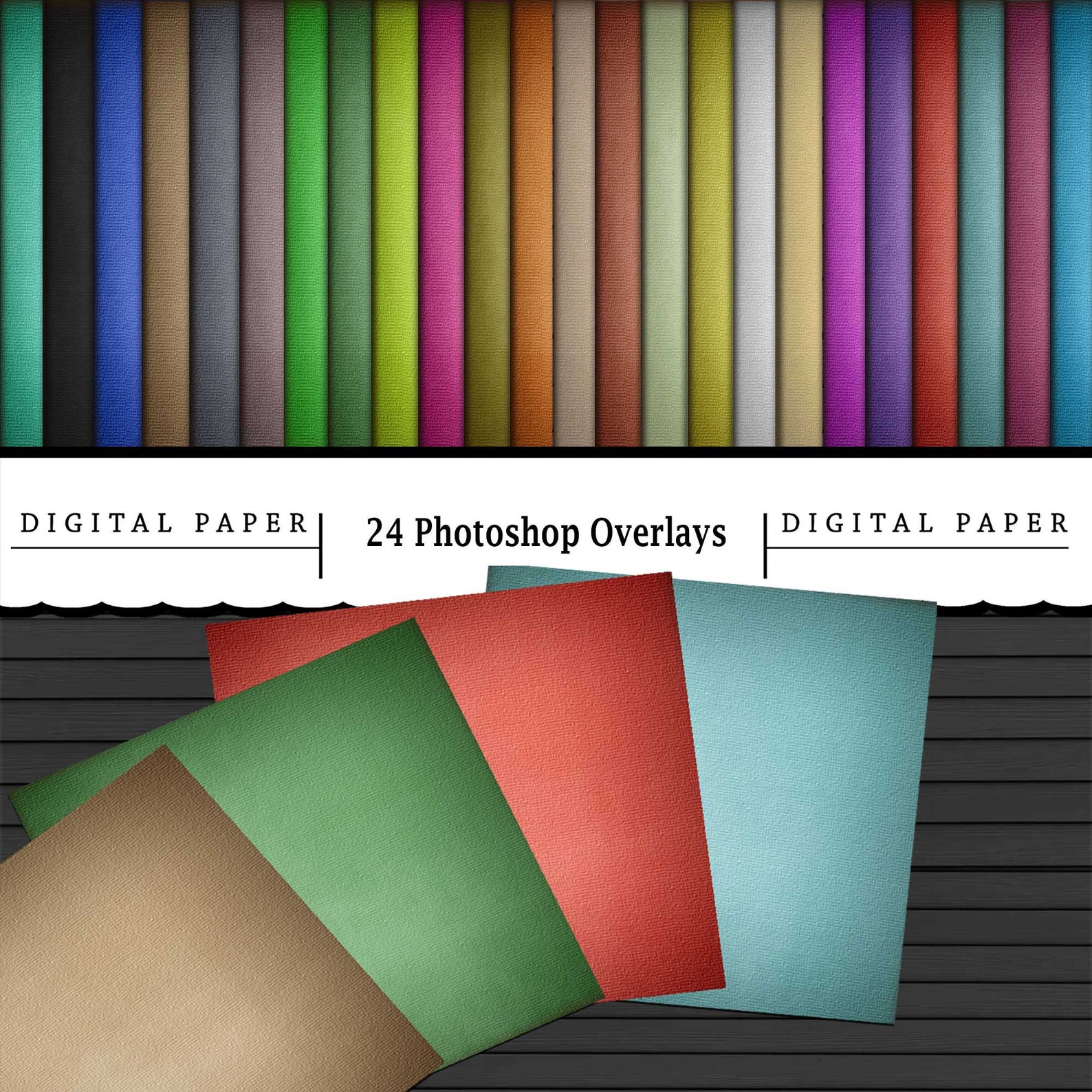 24 Canvas Fine Art Overlays Photography Digital Scrapbooking | Etsy