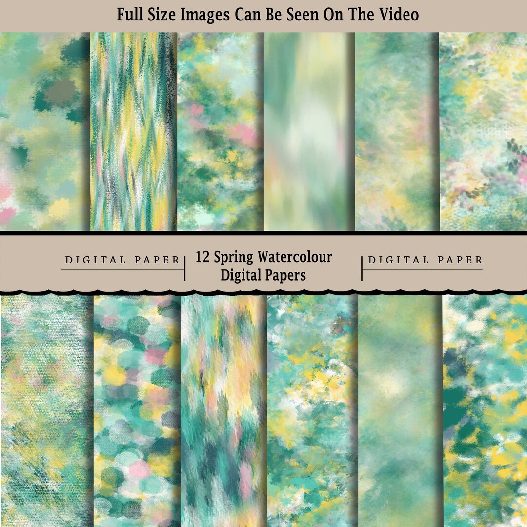 12 Spring Watercolor Digital Paper Backgrounds (digital Download) - Etsy