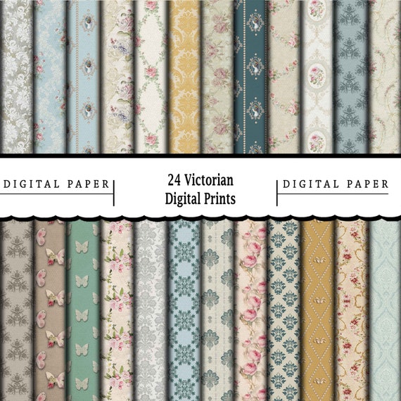 24 Vintage Victorian Papers/printable Digital - Etsy