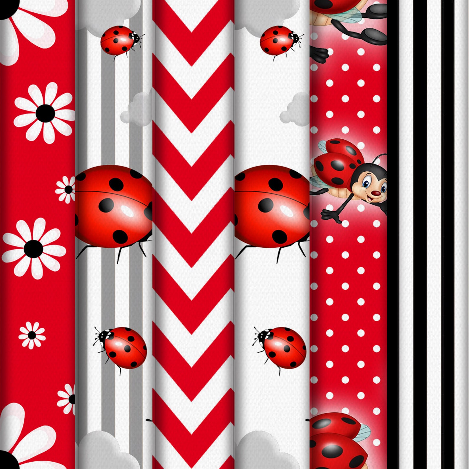 12 Ladybug Digital Papers/red Ladybug Papers/insects/sweet | Etsy