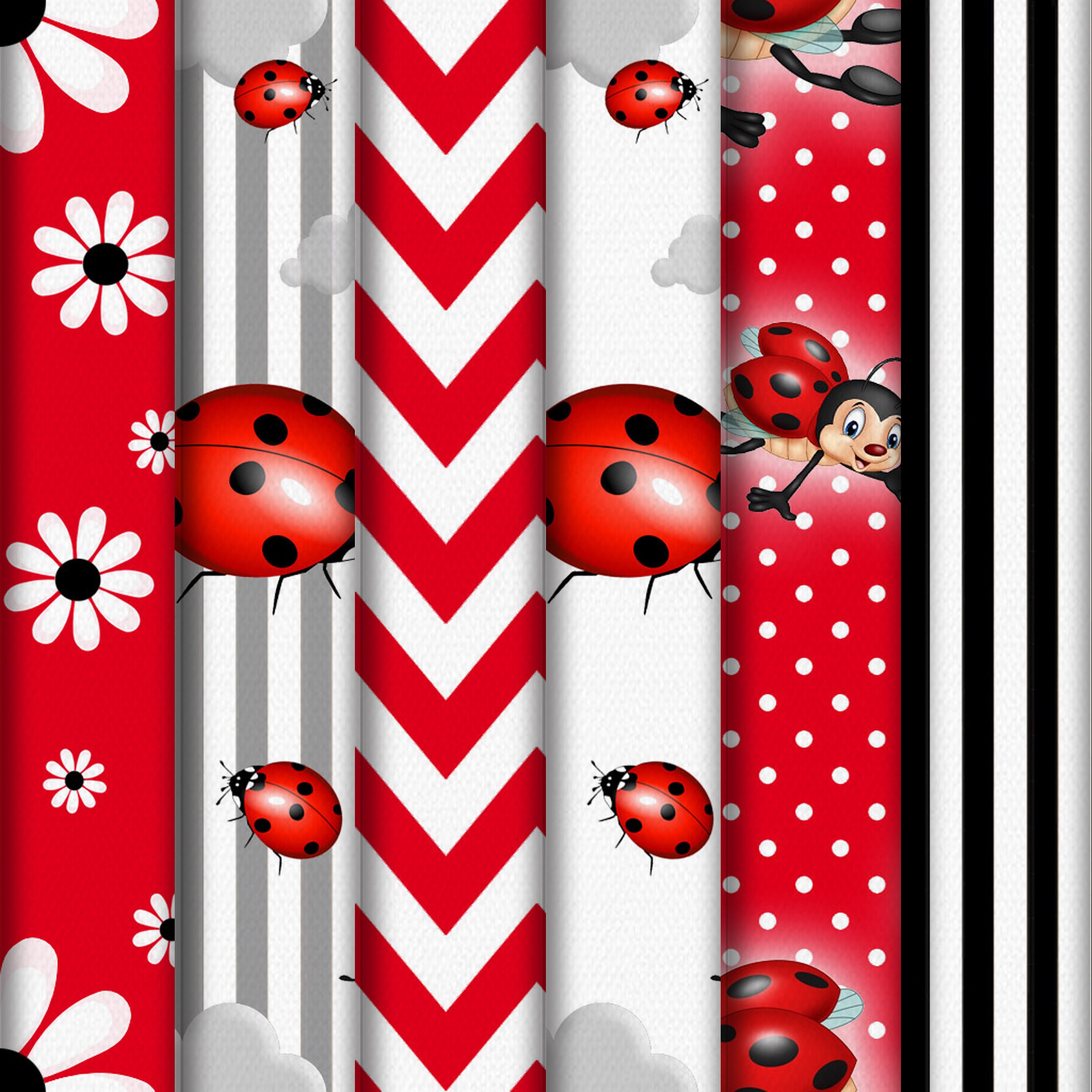 12 Ladybug Digital Papers/red Ladybug Papers/insects/sweet - Etsy