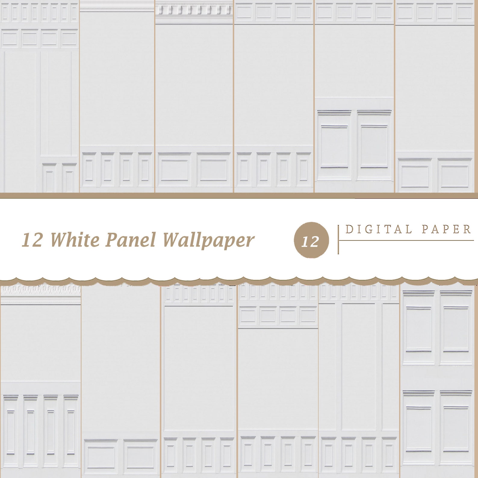 12 Digital White Panel Papers/printable Digital - Etsy