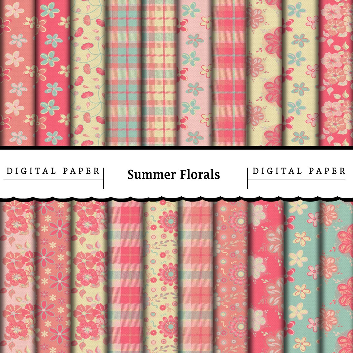 20 Digital Paper Summer Patterns and Printable Digital Sheets - Etsy