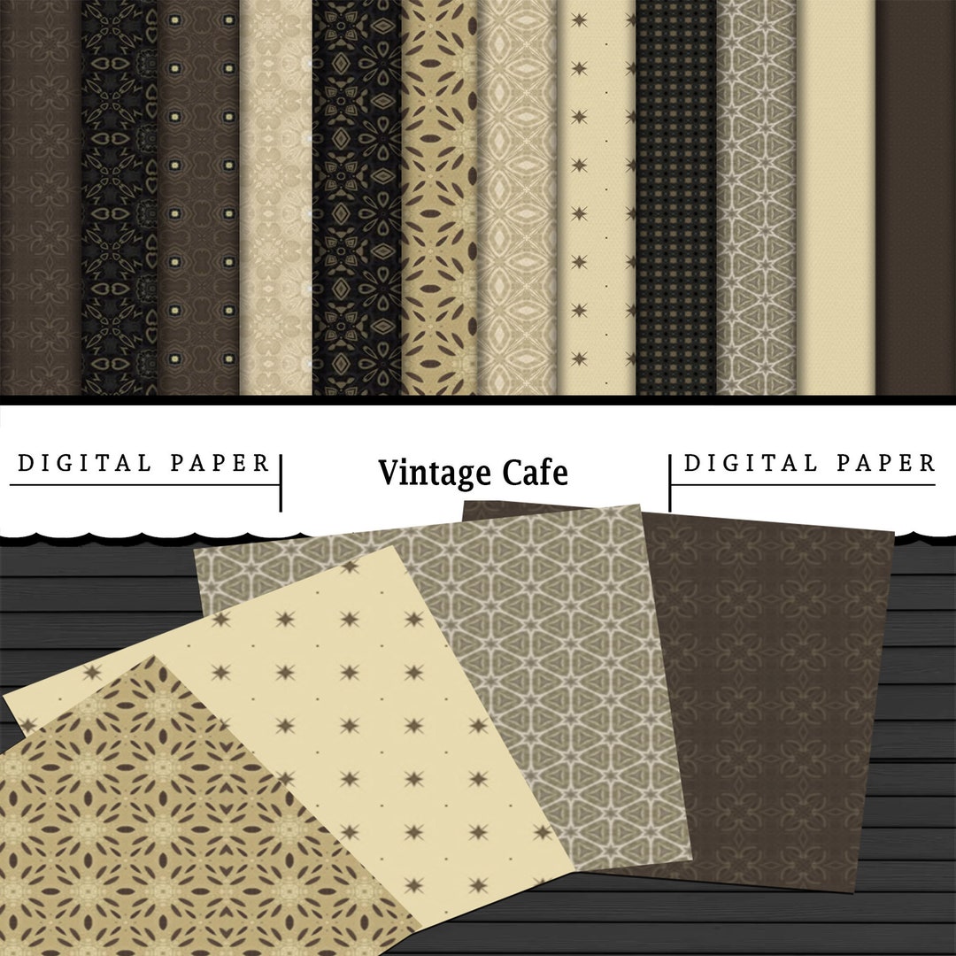 18 Digital Vintage Cafe/printable Digital Paper/scrapbooking/papercraft ...