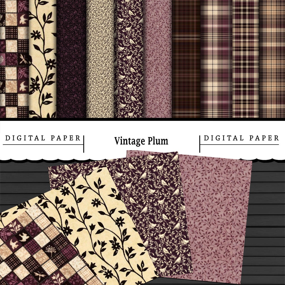 10 Digital Plum Papers/printable Digital Paper/scrapbooking/papercraft ...