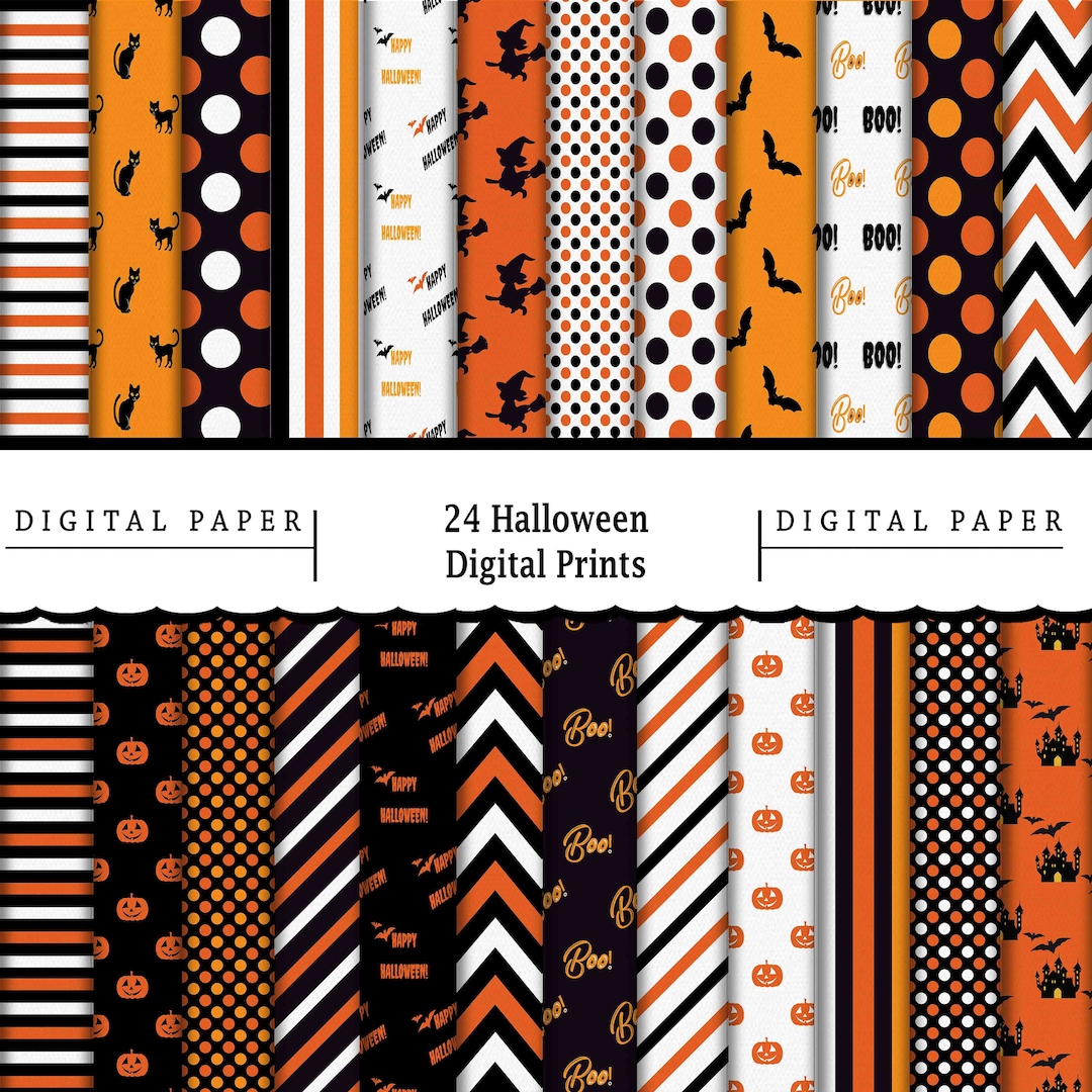 24 Halloween Digital Papers: Scrapbook Paper Pack (digital Download) - Etsy