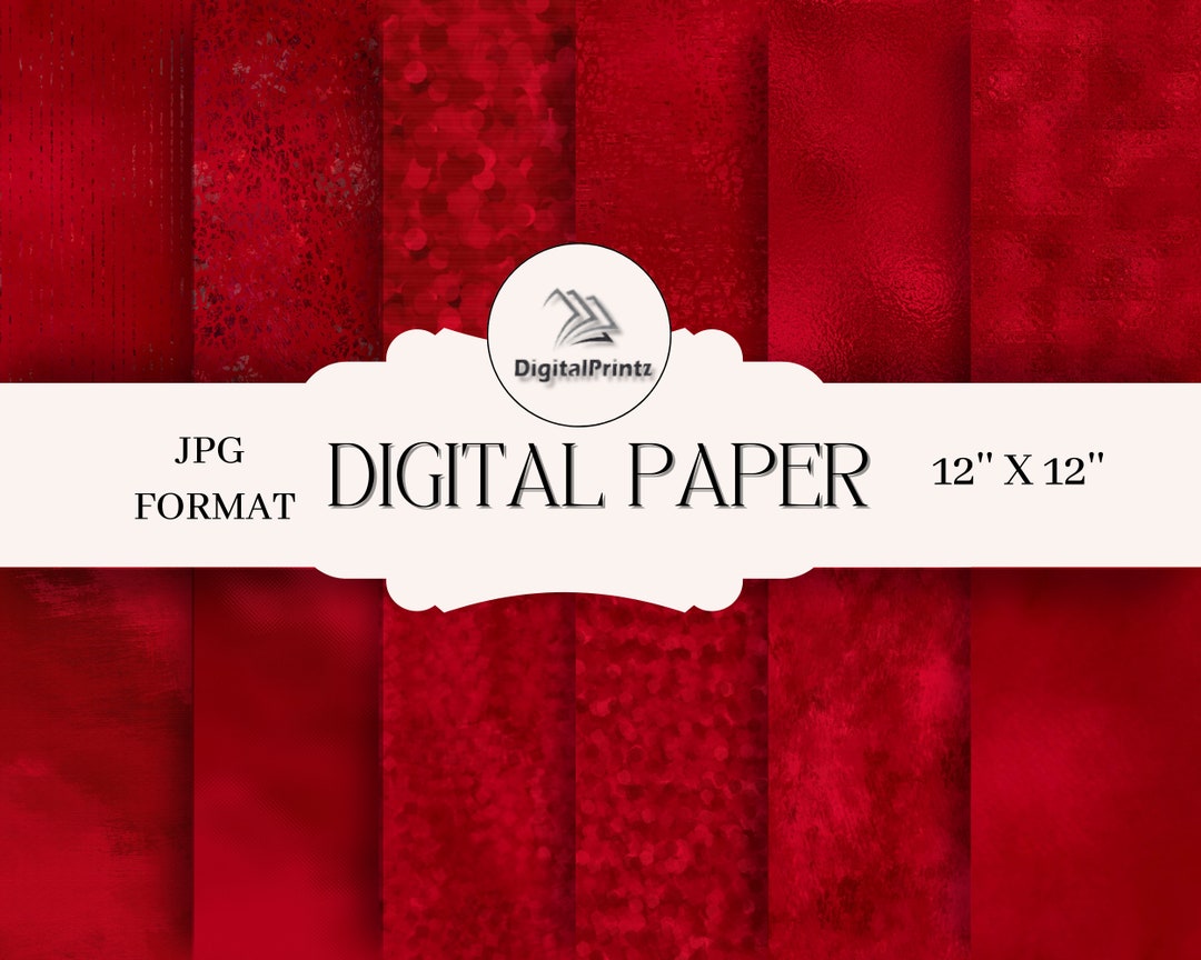 Christmas Red Digital Paper: Festive JPG Backgrounds (digital Download ...