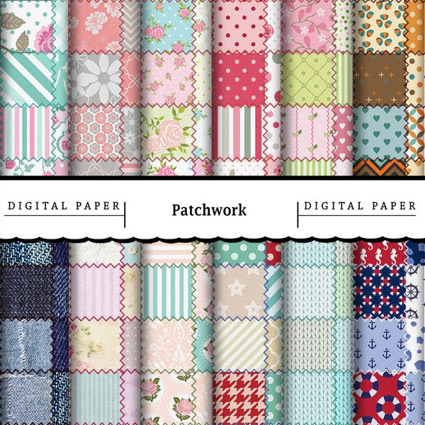 Patchwork Paper - Etsy