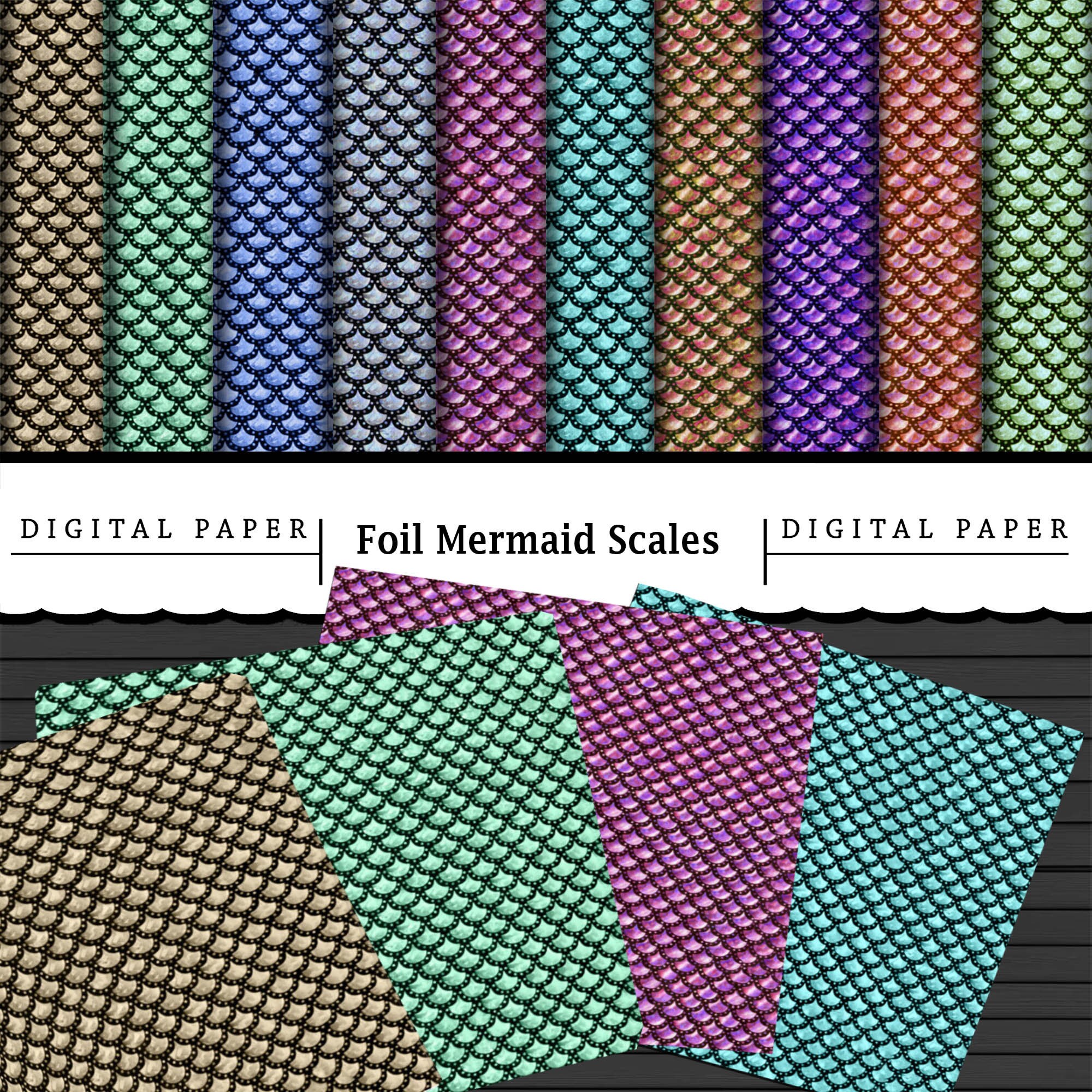 10 Printable Foil Mermaid Scales/printable Digital | Etsy