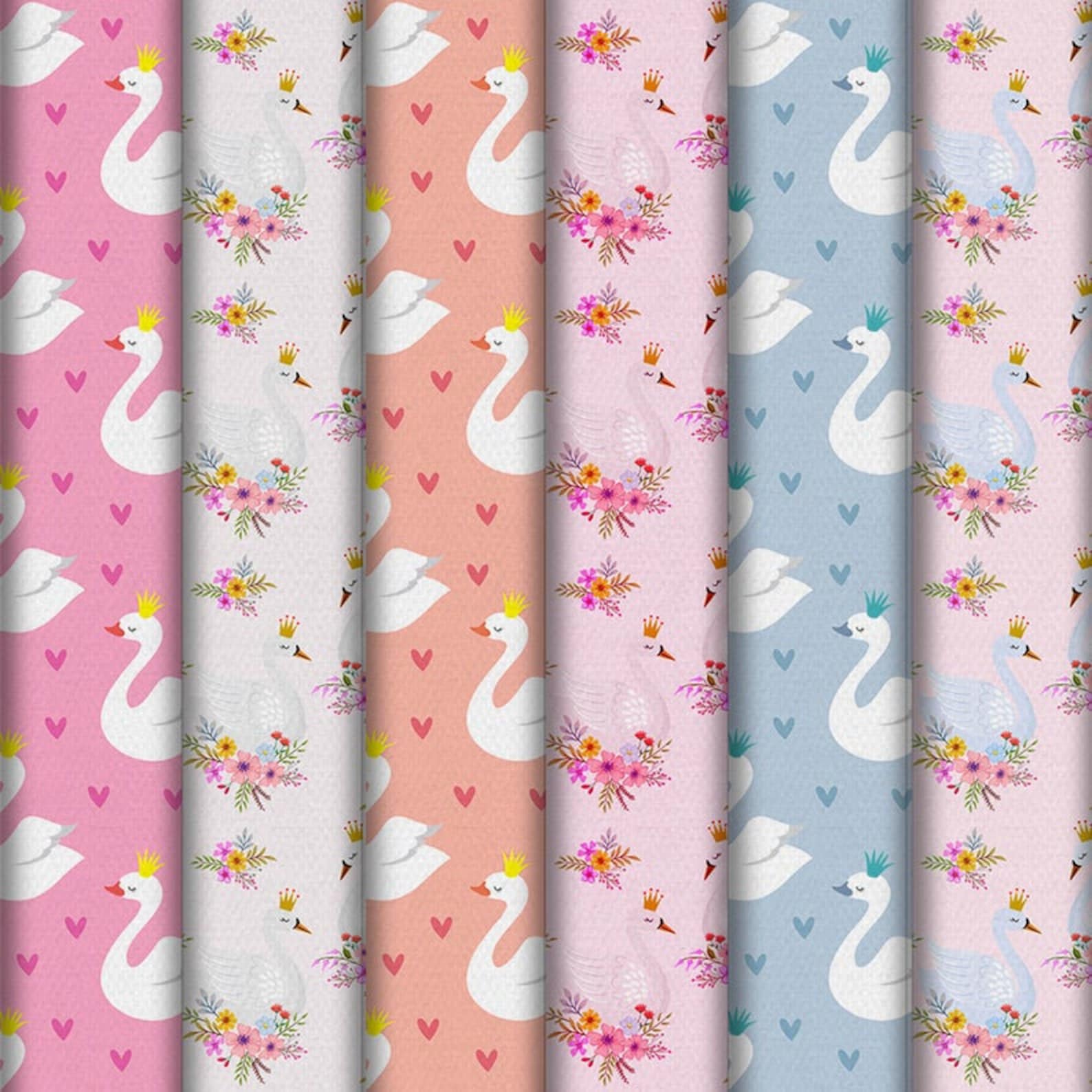 18 Digital Swan Papers /printable Digital Sheets - Etsy
