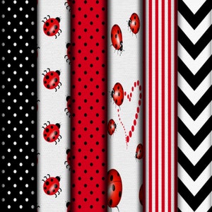 12 Ladybug Digital Papers/red Ladybug Papers/insects/sweet Ladybug ...