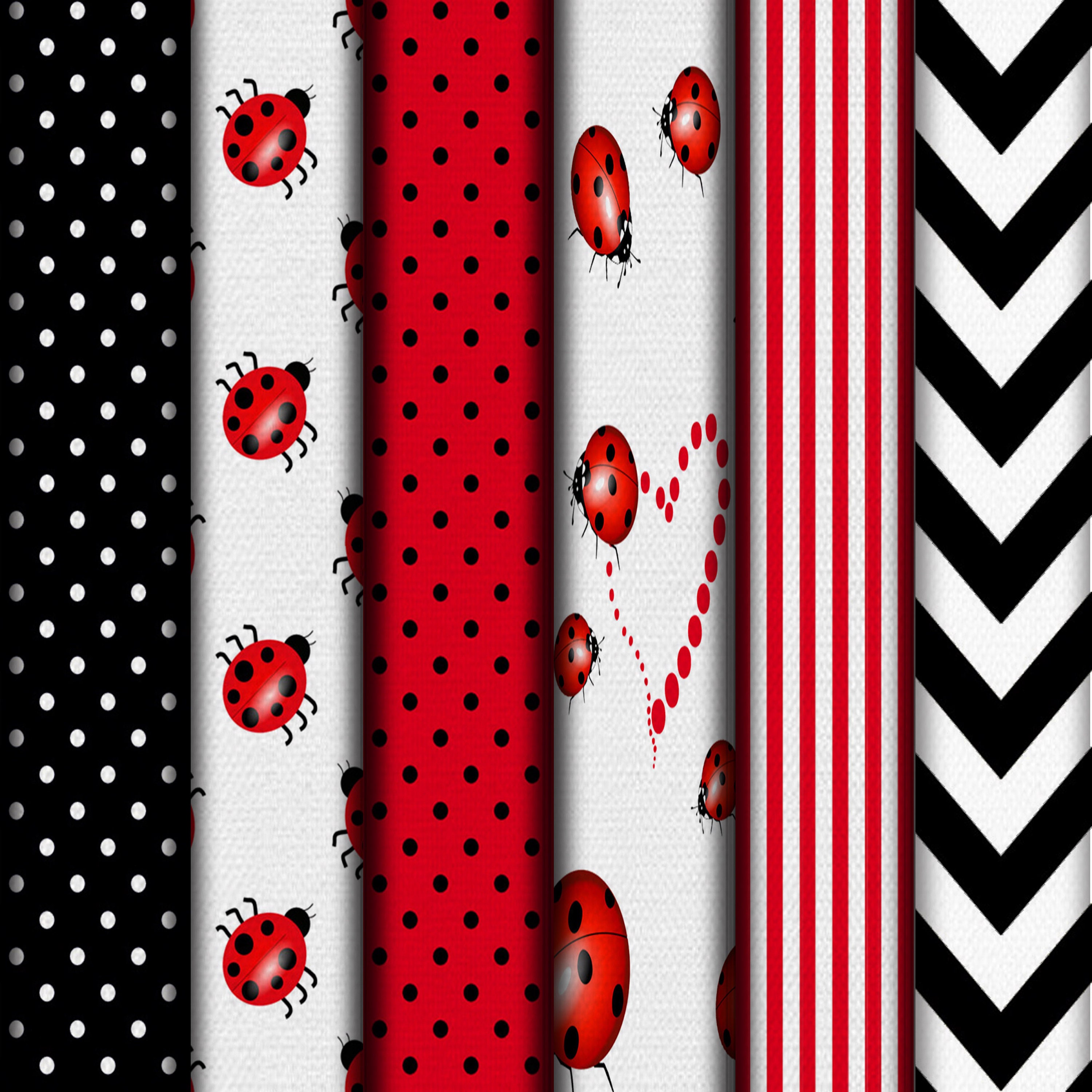 12 Ladybug Digital Papers/red Ladybug Papers/insects/sweet - Etsy