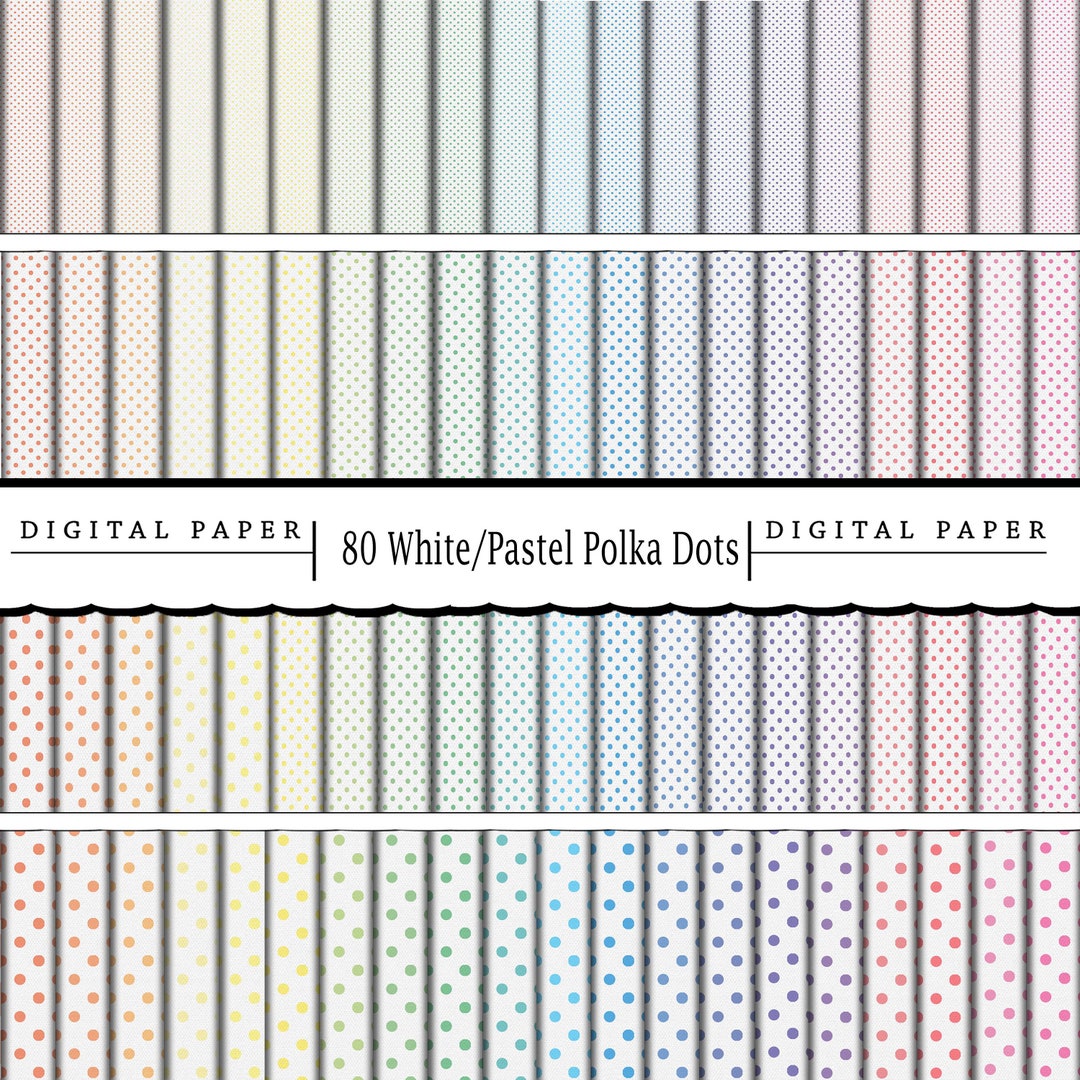 80 Polka Dot Digital Papers/printable Digital Paper/scrapbooking/pastel ...