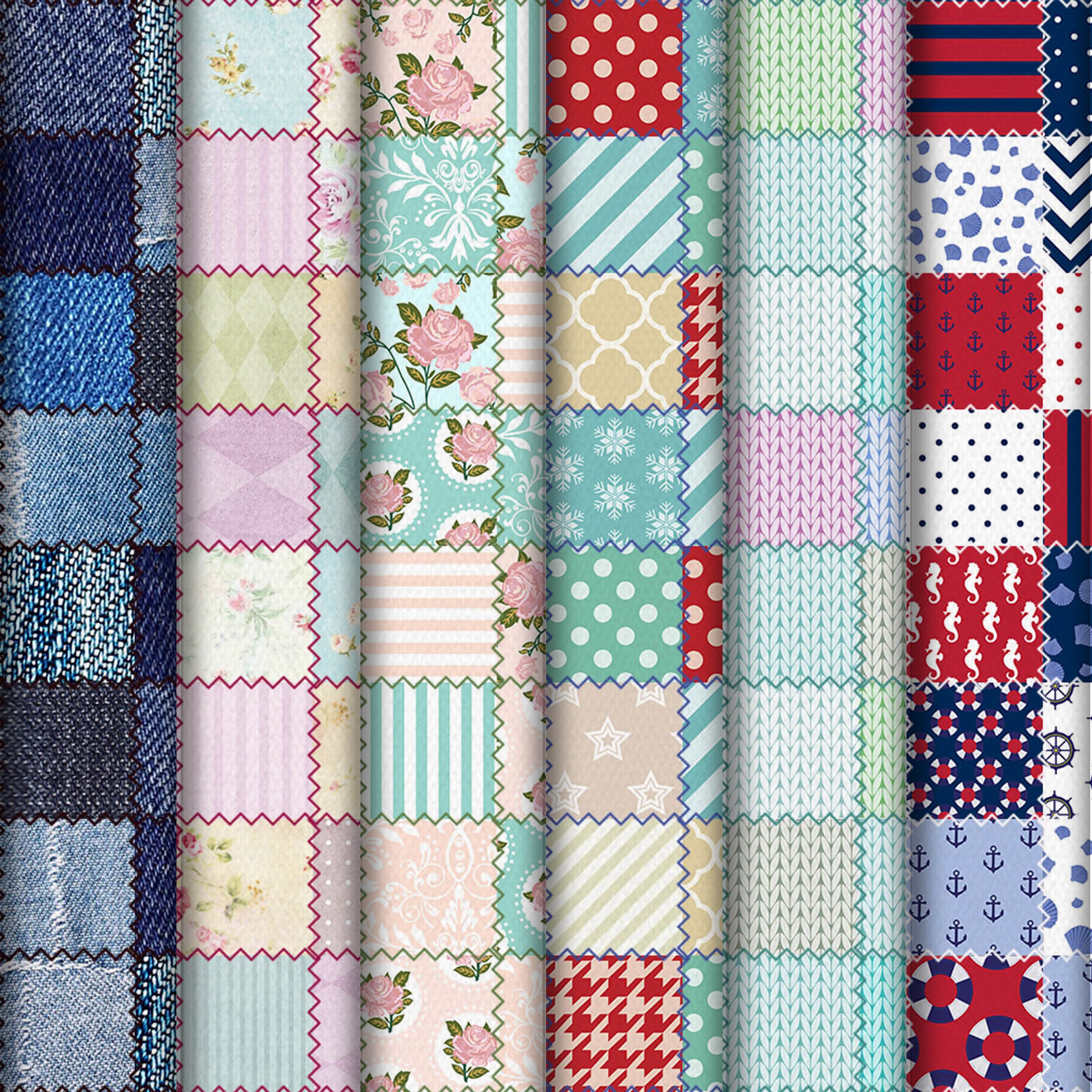 12 Digital Patchwork Papers/printable Digital - Etsy UK