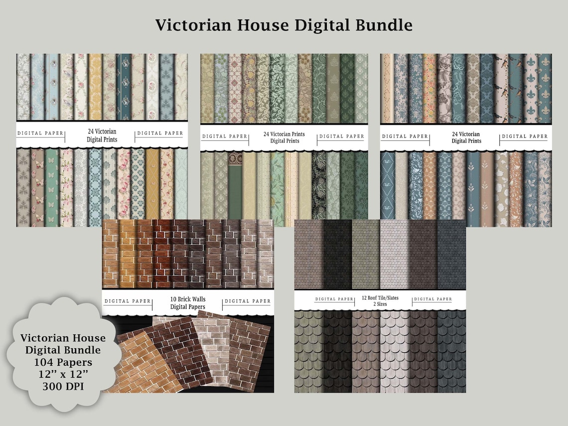 104 Vintage Victorian Papers/printable Digital - Etsy