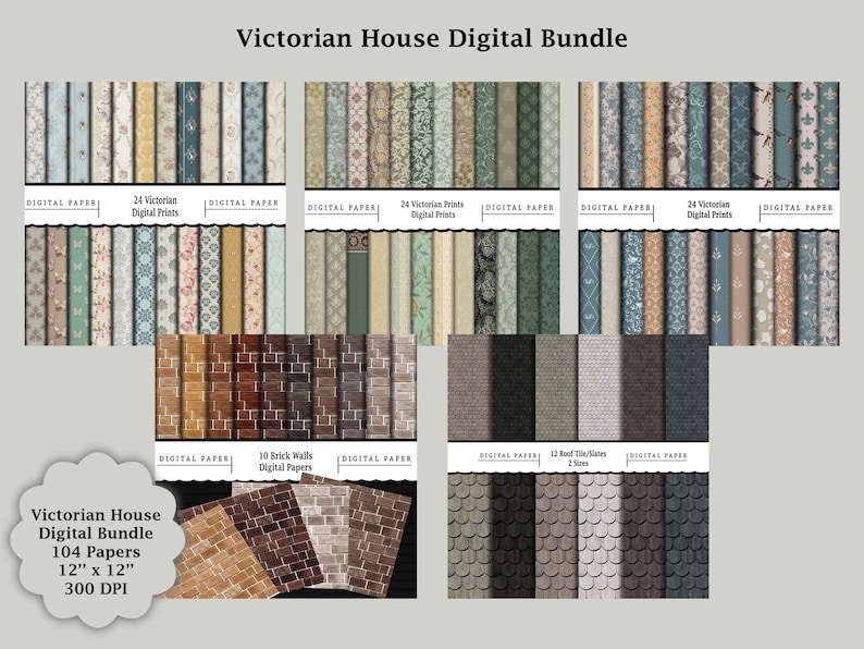 104 Vintage Victorian Papers/printable Digital - Etsy