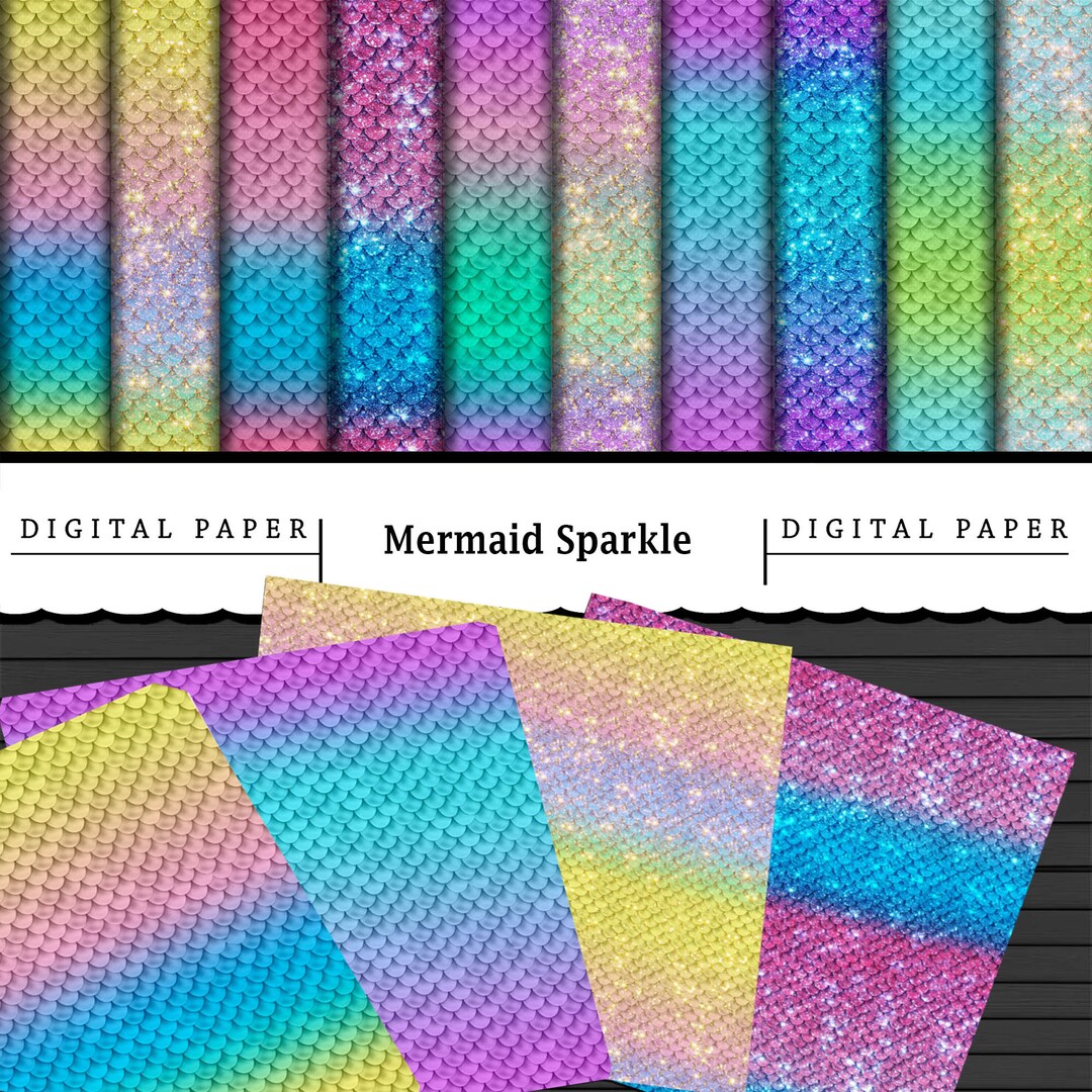 10 Printable Digital Mermaid Scales Papers/printable Digital Paper ...