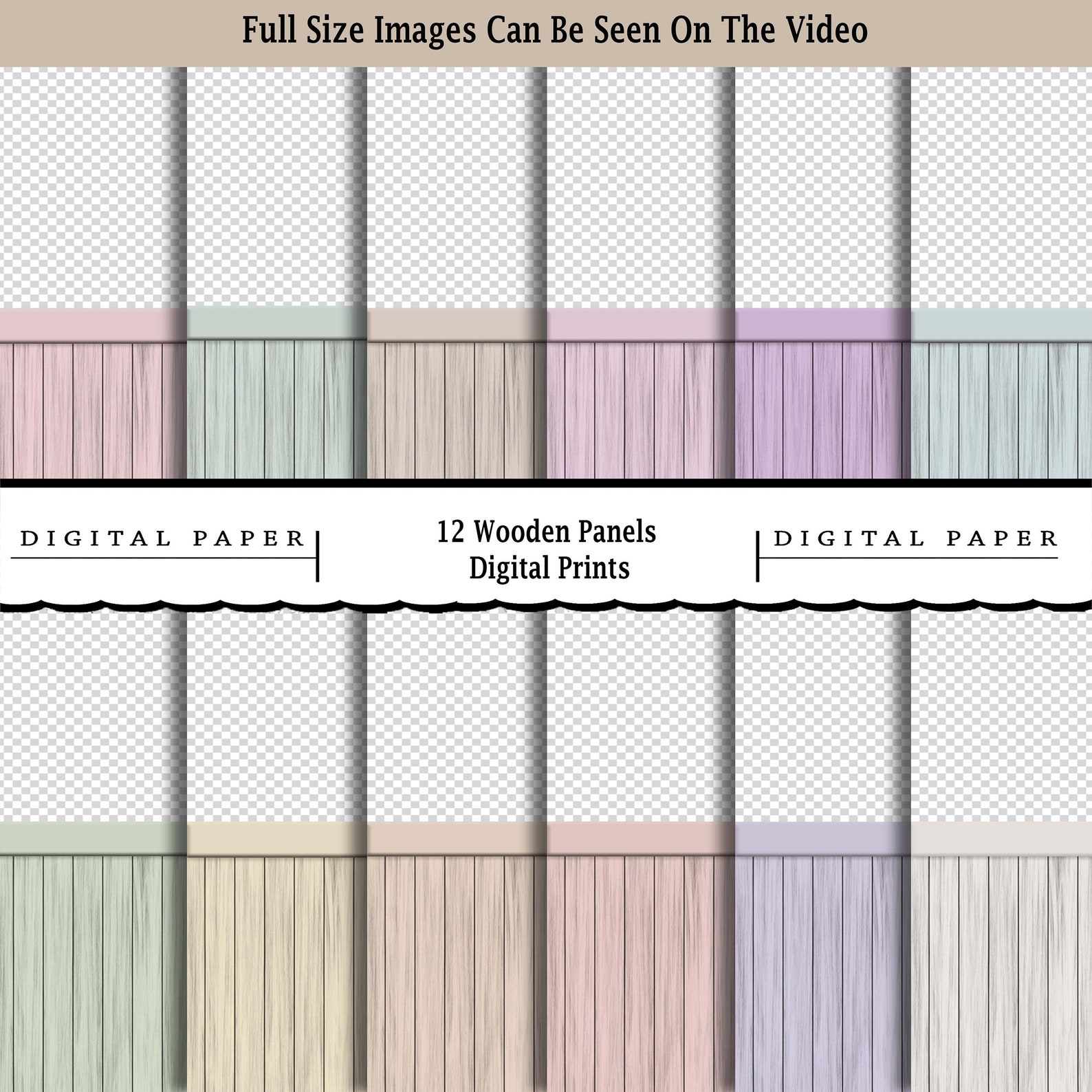 12 Vintage Wood Border Papers/printable Digital Paper/scrapbooking ...
