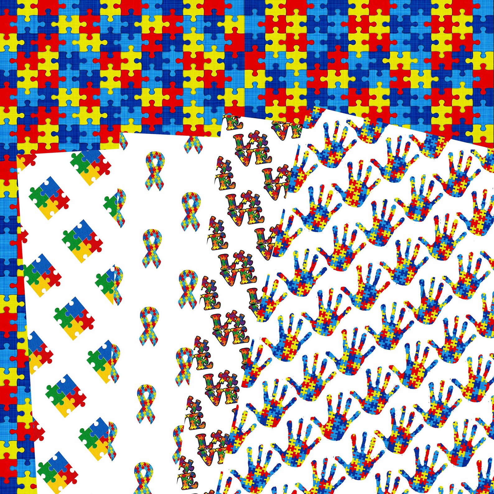 24 Autism Awareness Digital Papers/printable Digital - Etsy