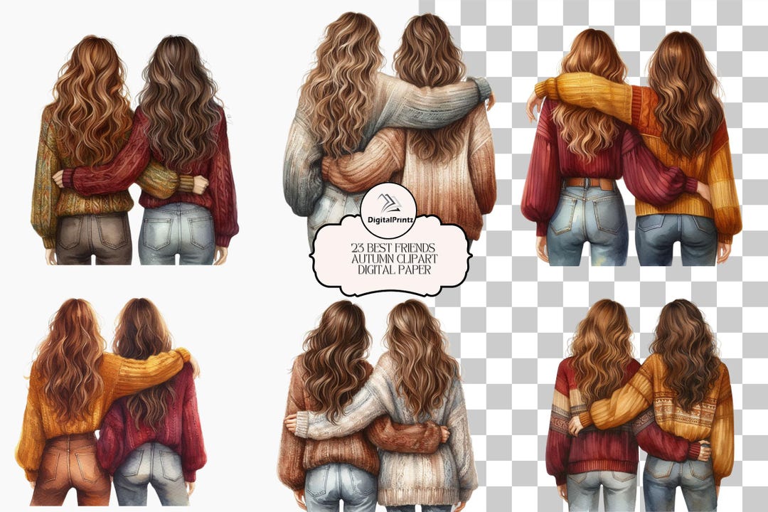 Autumn Friends Clipart | Fall Sweater PNG Graphics (digital Download ...
