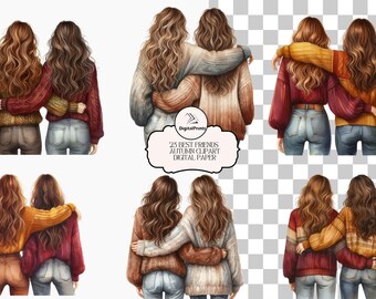 Autumn Friends Clipart | Fall Sweater PNG Graphics (digital Download ...