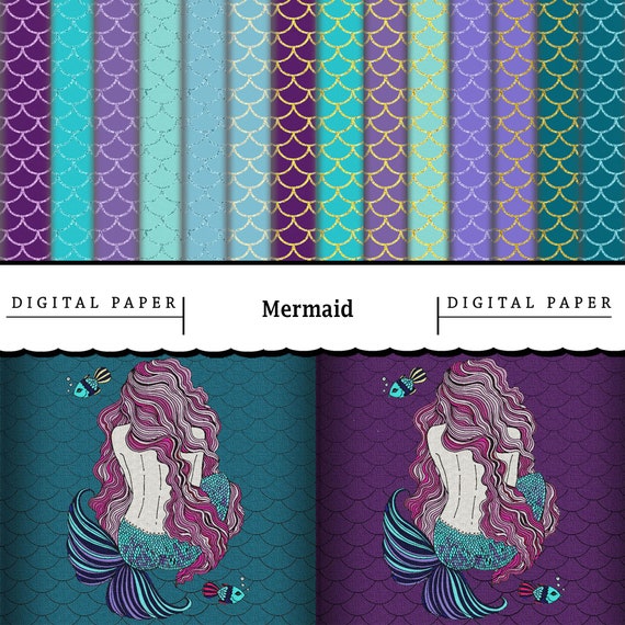 20 Printable Mermaid Scales/printable Digital | Etsy Canada