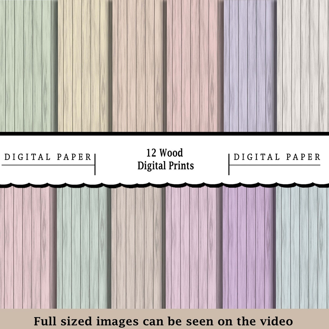 12 Distressed Wood Digital Paper: Vintage Scrapbook Prints (PDF & JPG ...