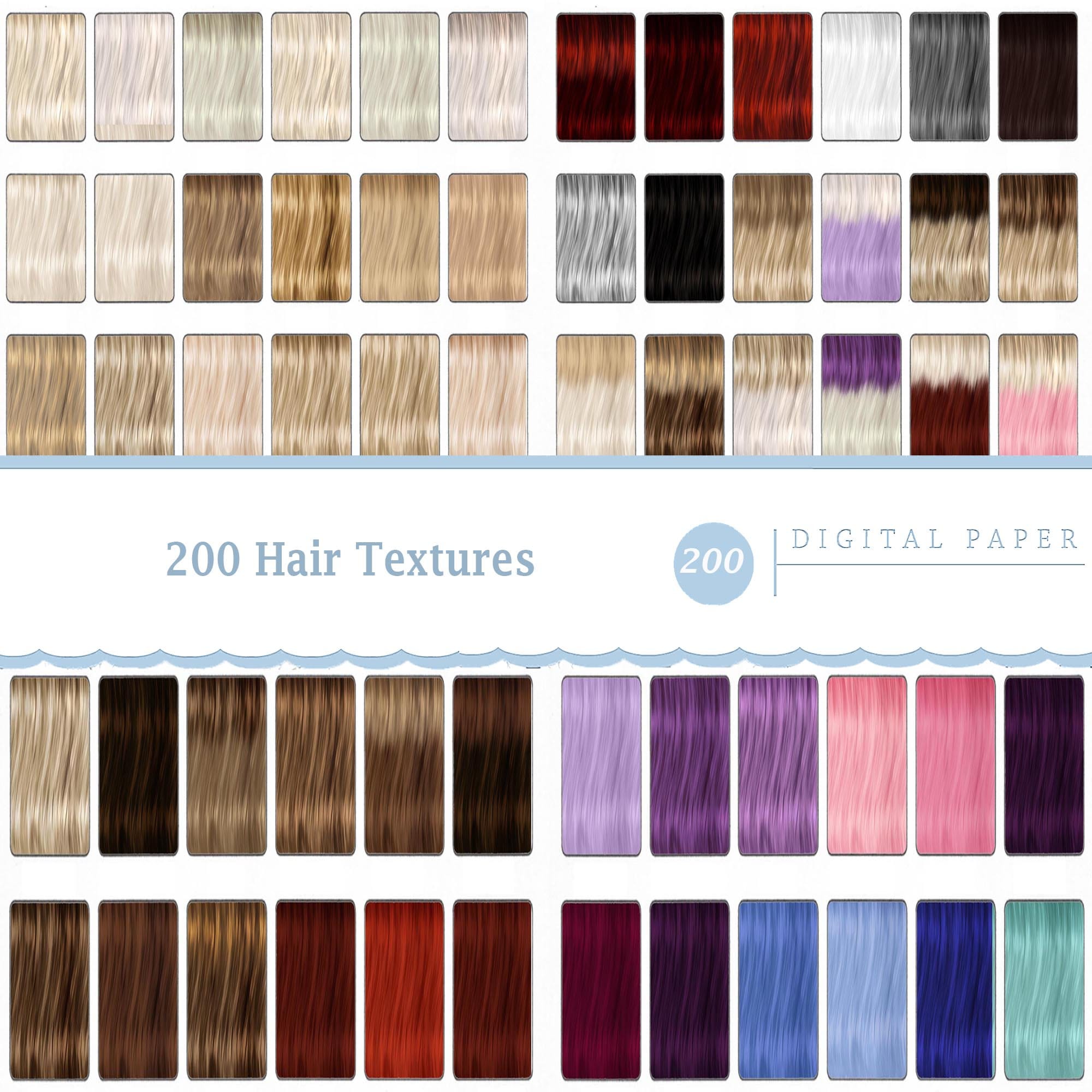 200 Sleek Hair Textures: 3D Modeling for Sims, Games (digital Download ...