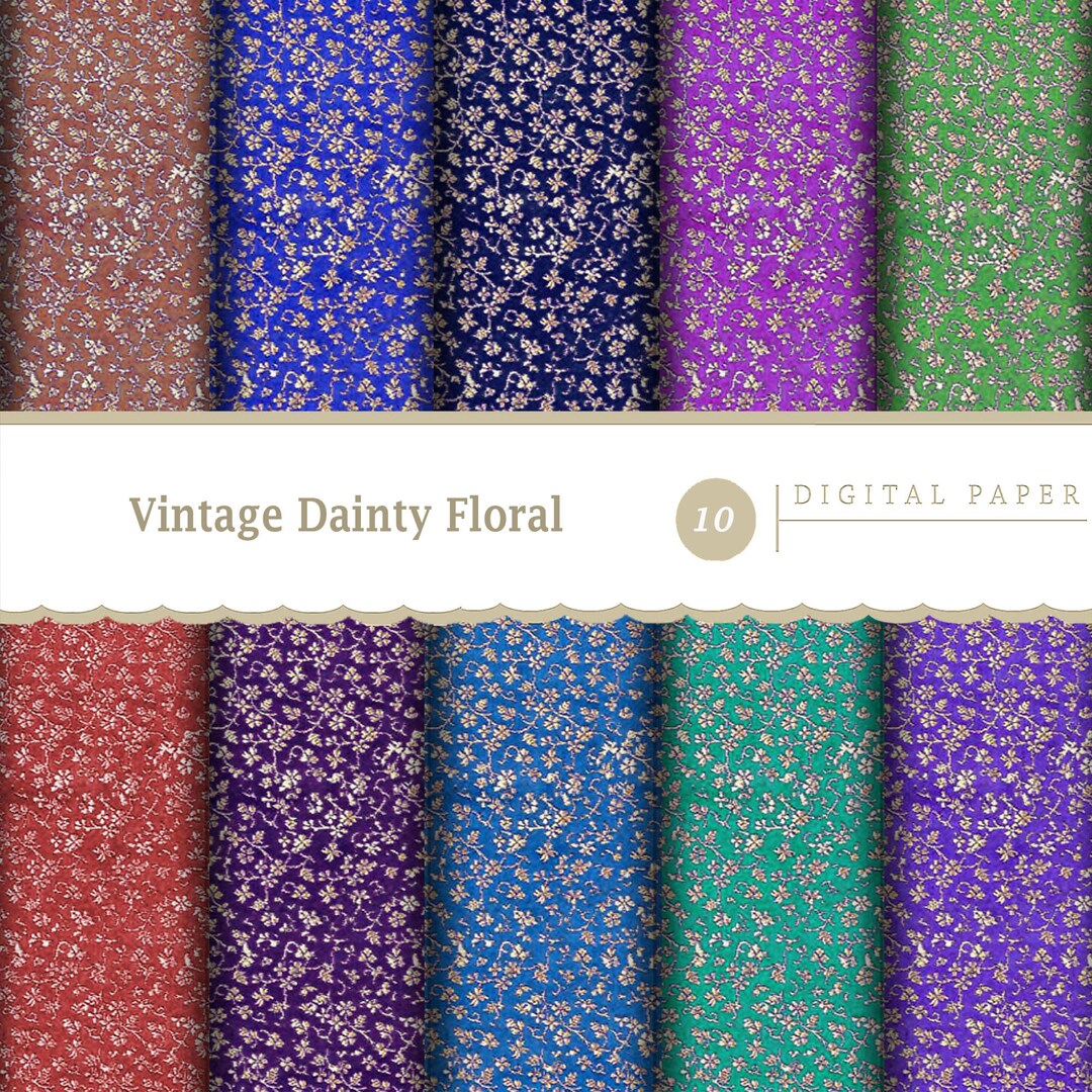 10 Printable Digital Dainty Daisy Floral Papers/printable Digital Paper ...