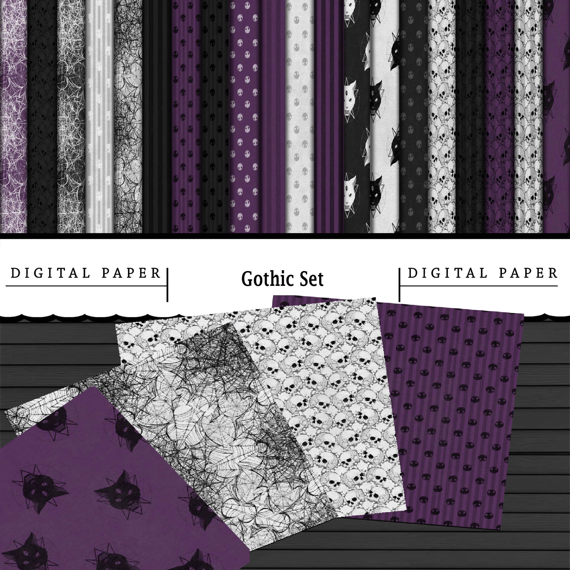 20 Digital Gothic Papers/printable Digital - Etsy