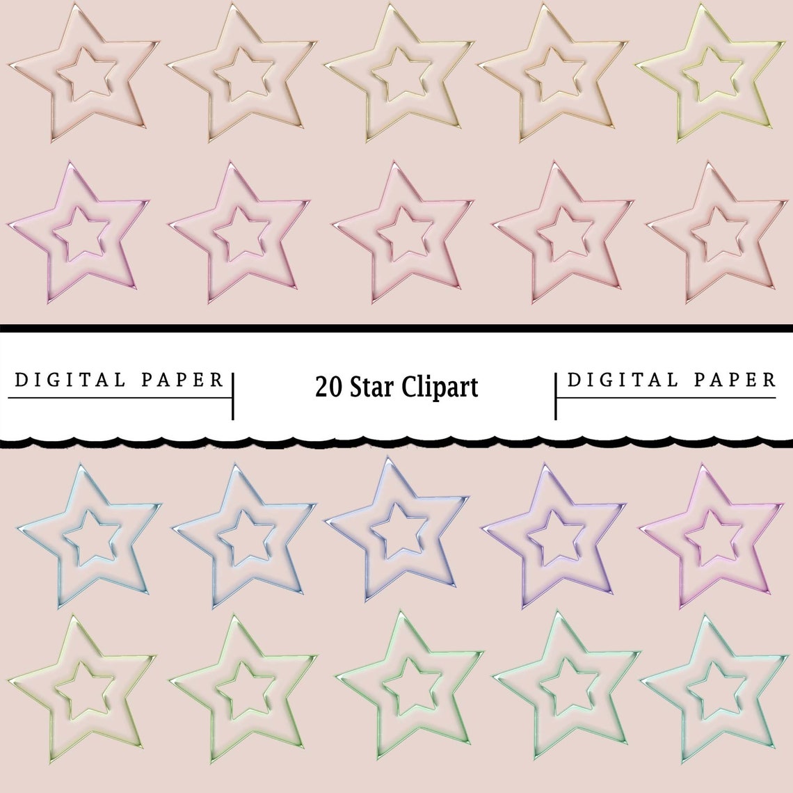 NEW 20 Star Clipart PNG Files /Printable Digital | Etsy