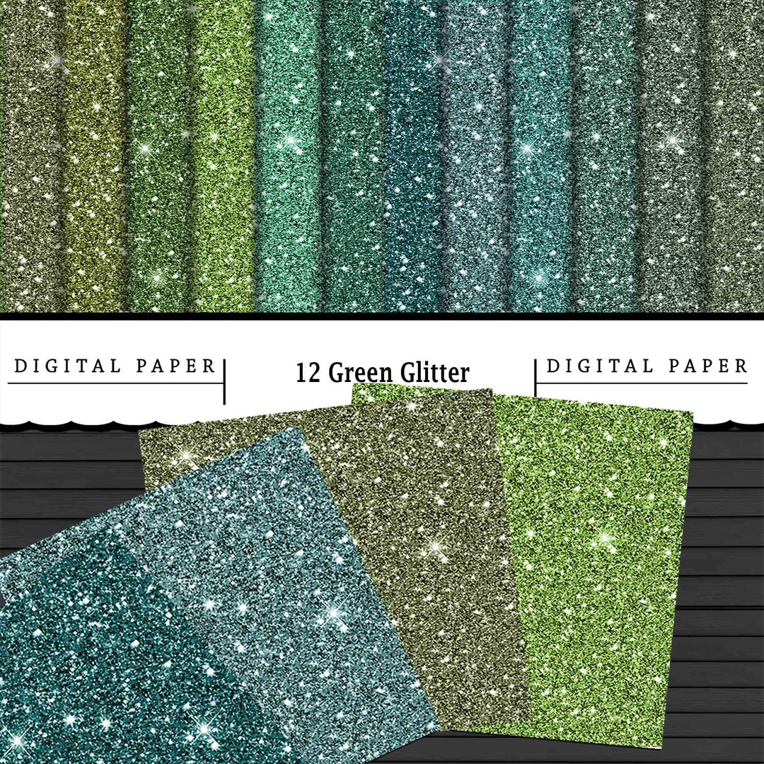 Green Glitter Textures: 12 Sparkle Digital Papers (digital Download) - Etsy