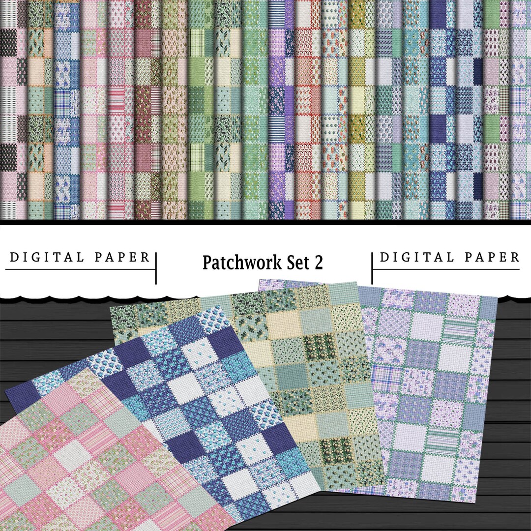 20 Digital Patchwork Papers/printable Digital Paper/scrapbooking ...