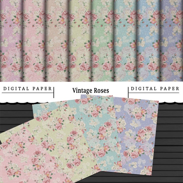 Vintage Rose Paper - Etsy