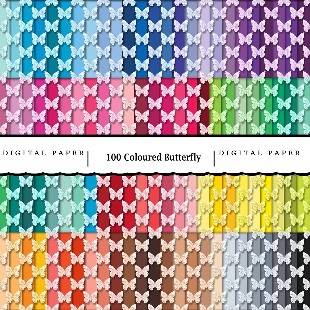 100 Seamless Vintage Butterfly Paper - 12 X 12 Inch, 300 DPI, Planner ...