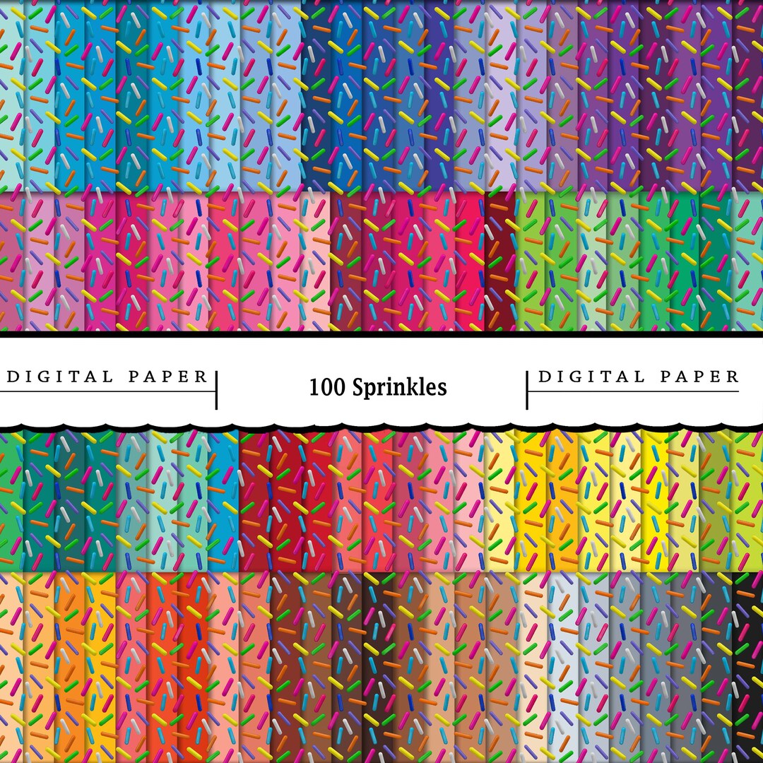 100 Seamless Sprinkles Paper - 12 X 12 Inch, 300 DPI, Planner Paper ...