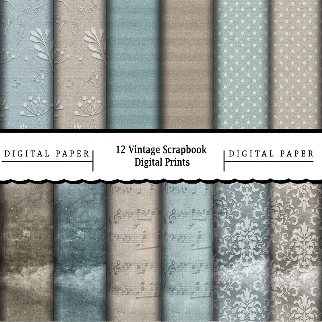 12 Vintage Victorian Scrapbook Papers/printable Digital Paper ...