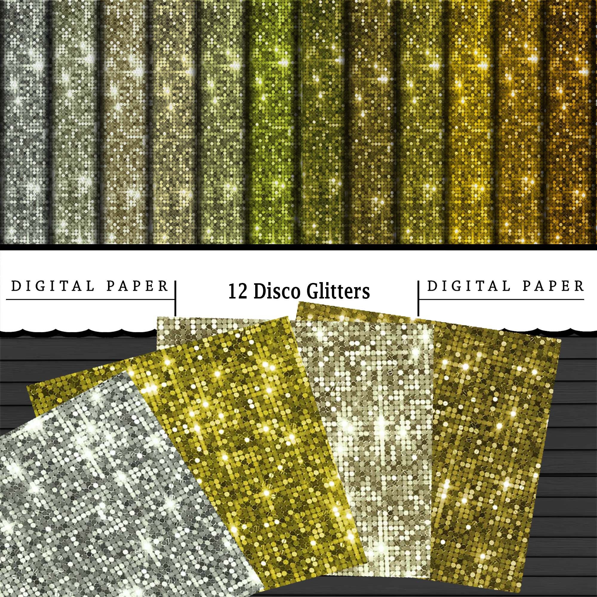 Instant Download 12 Disco Sparkle Glitter Prints/printable Digital ...
