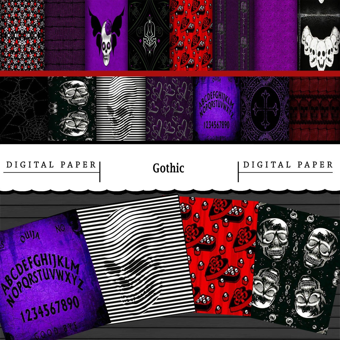 15 Digital Gothic Papers/afdrukbaar digitaal papier/scrapbooking/print ...