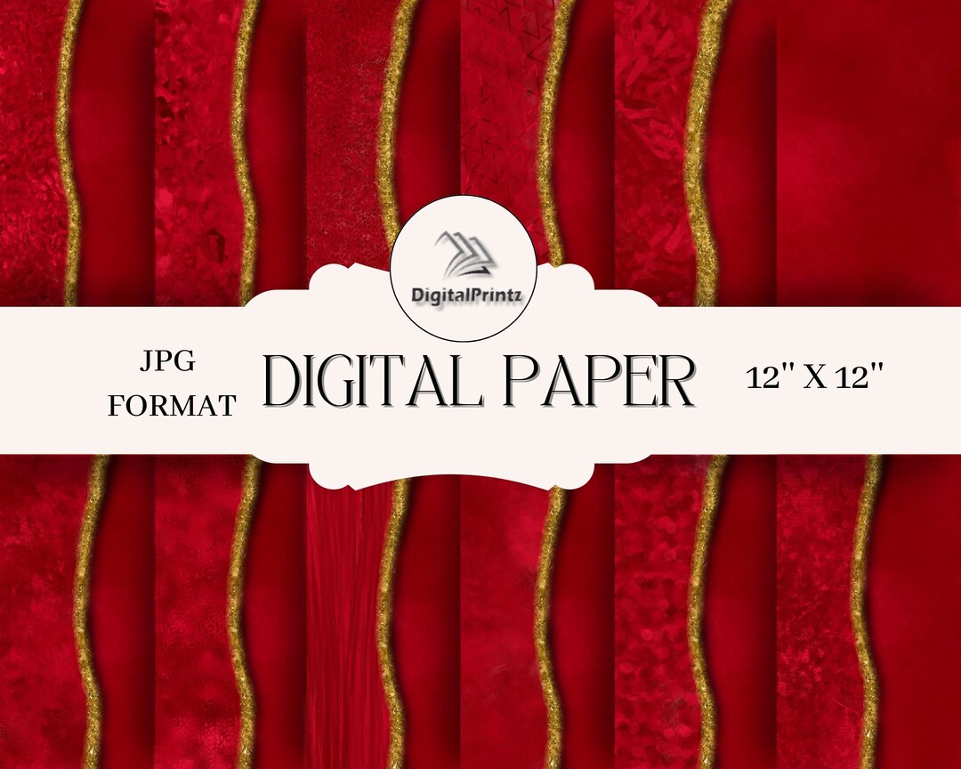 Elegant Red and Gold Backgrounds With Torn Edge Effect Set - Etsy