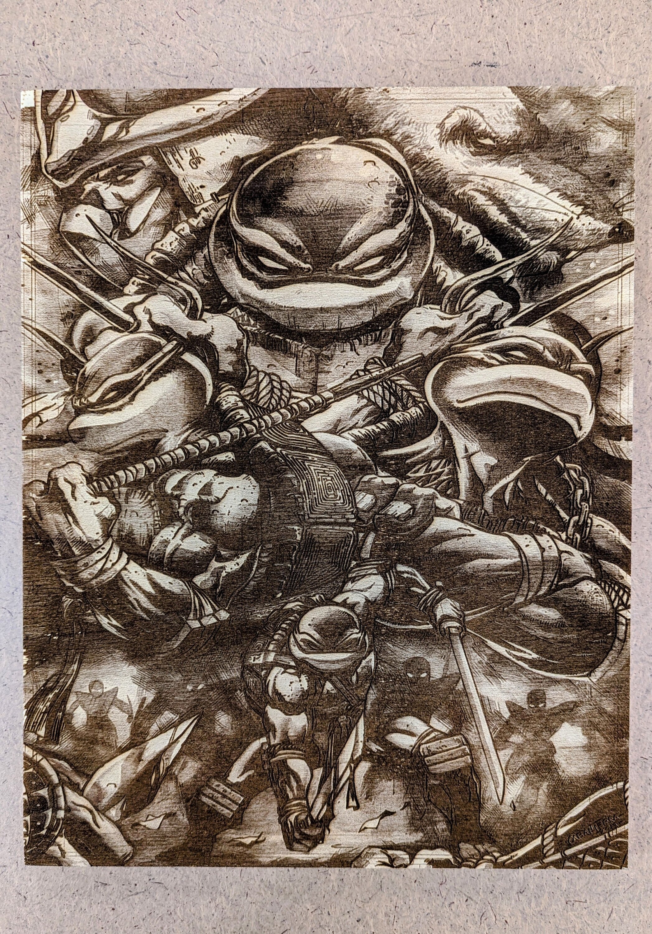 Teenage Mutant Ninja Turtles Laser Engraved Wooden Canvas 11x14 Inches ...