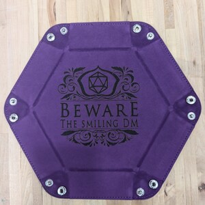 Beware the Smiling DM Dice Tray Laser Engraved D20 Design - Etsy