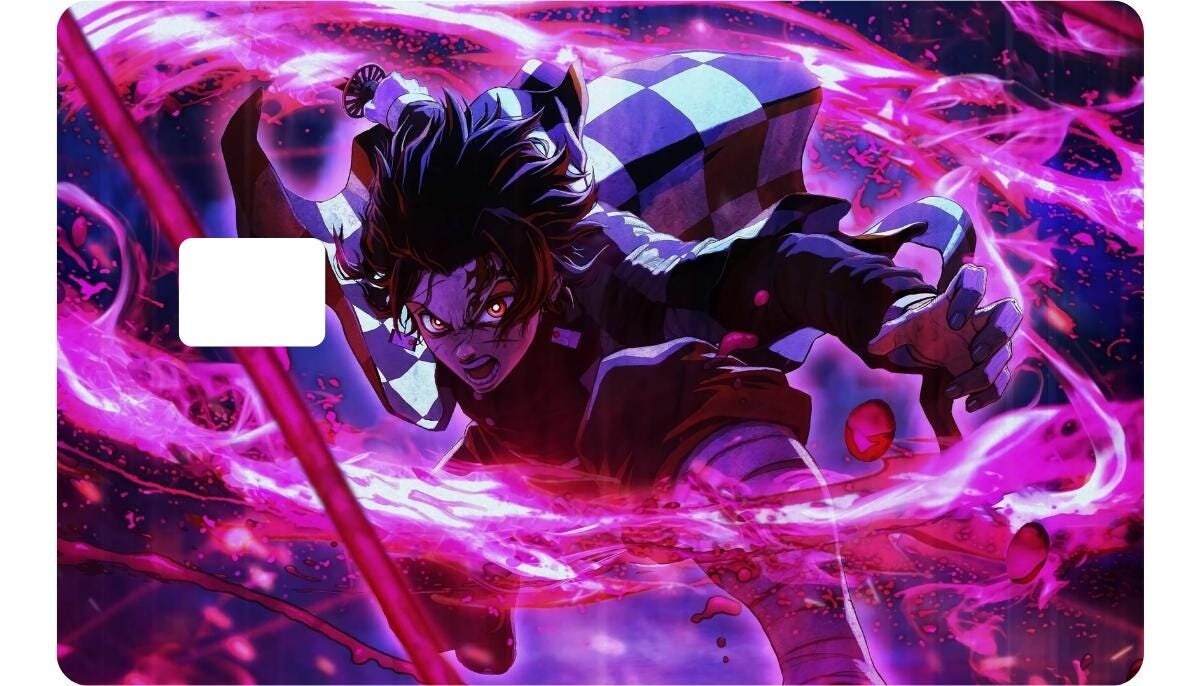Demon Slayer Holographic Credit Card Skins - Etsy