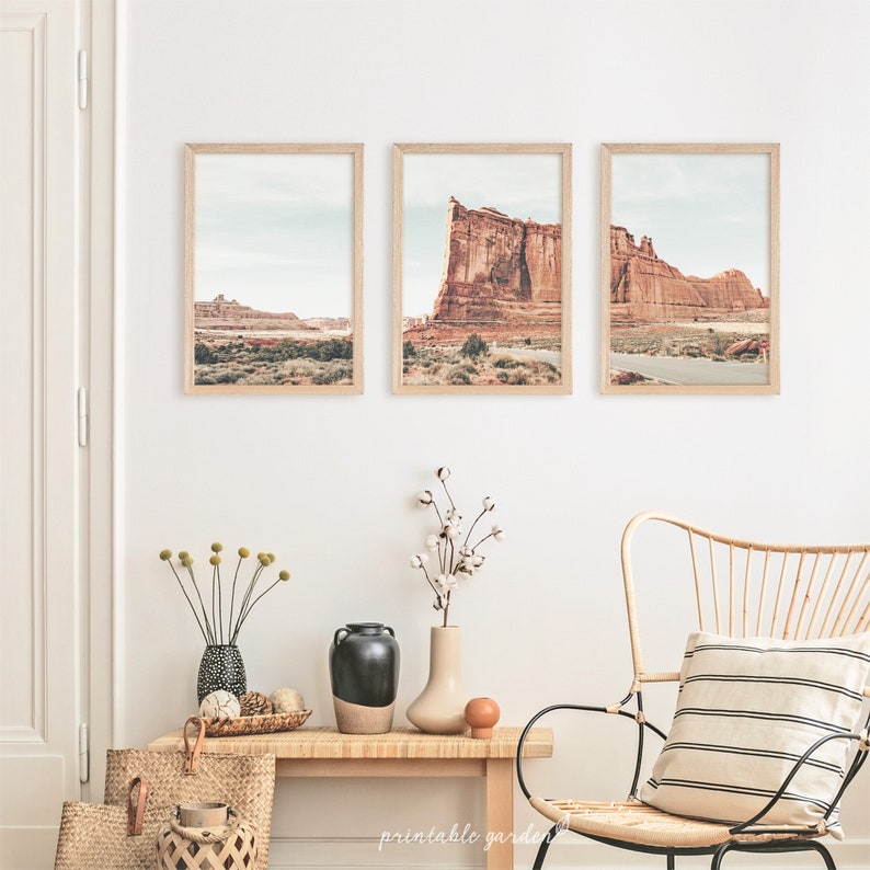 Desert Print Set of 3 Desert Printable Wall Art Desert | Etsy