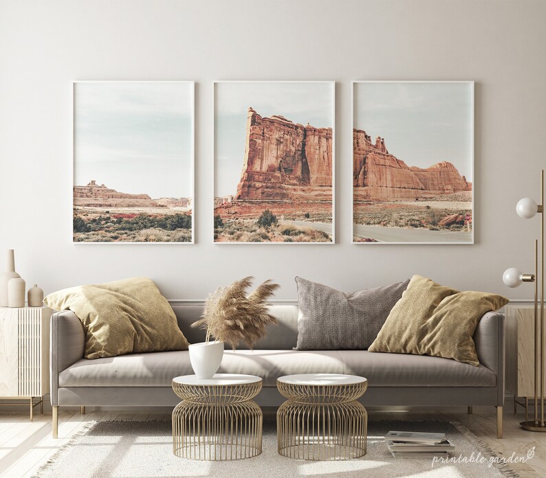 Desert Print Set of 3 Desert Printable Wall Art Desert | Etsy